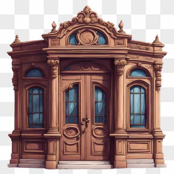 Download Ornate Building Facade with Decorative Elements Cartoons ...
