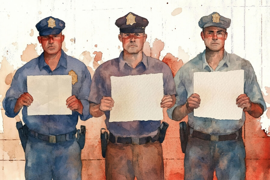 Download Three Police Officers with Blank Papers Backgrounds Online ...