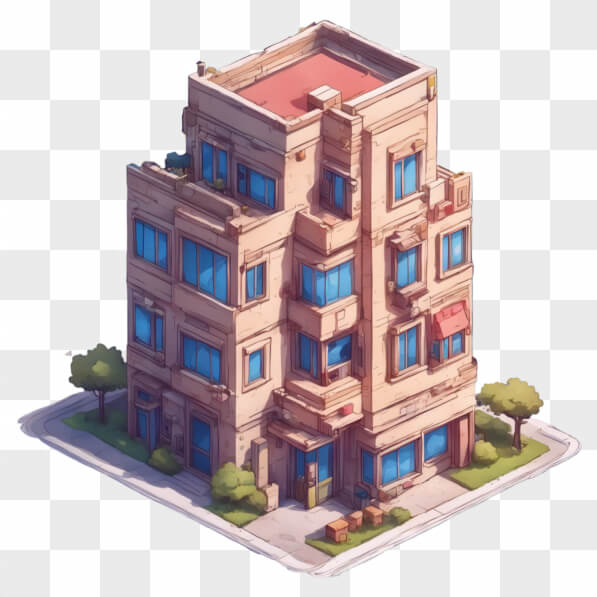 Scarica Edificio multi-storia stilizzato con design moderno Cartoni ...