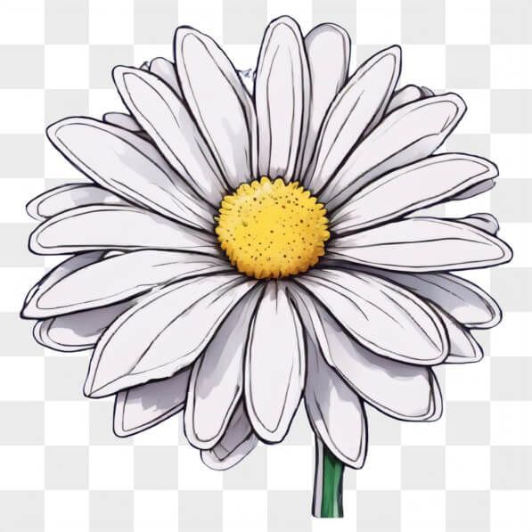 Download Illustrated Daisy Flower on Black Background Cartoons Online ...