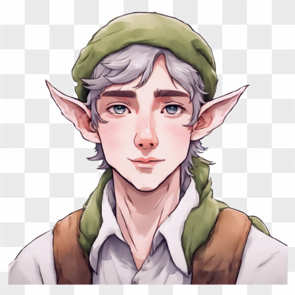 Download Young Elf Character with Gray Hair Cartoons Online - Creative ...