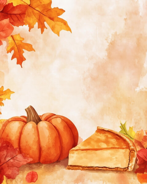Download Autumn pumpkin and pie Backgrounds Online - Creative Fabrica