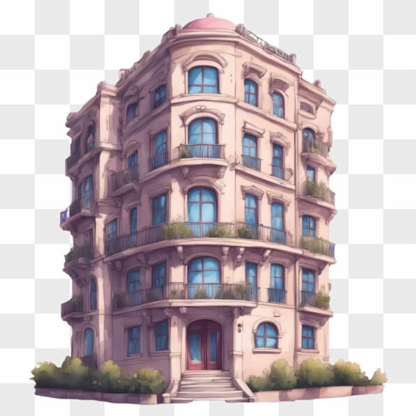 Download Elegant Multi-Story Building with Greenery Cartoons Online ...
