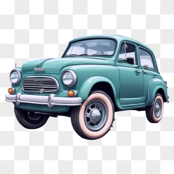 Download Vintage Turquoise Car Cartoons Online - Creative Fabrica