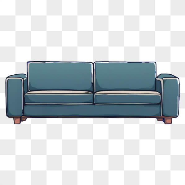 Descarga Sofá moderno y elegante en tela azul Cartoons En Línea ...