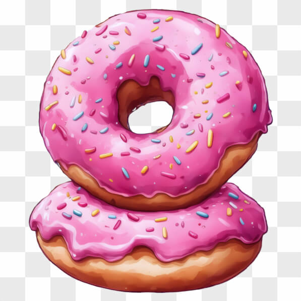 Download Stacked Pink Frosted Donuts Cartoons Online - Creative Fabrica
