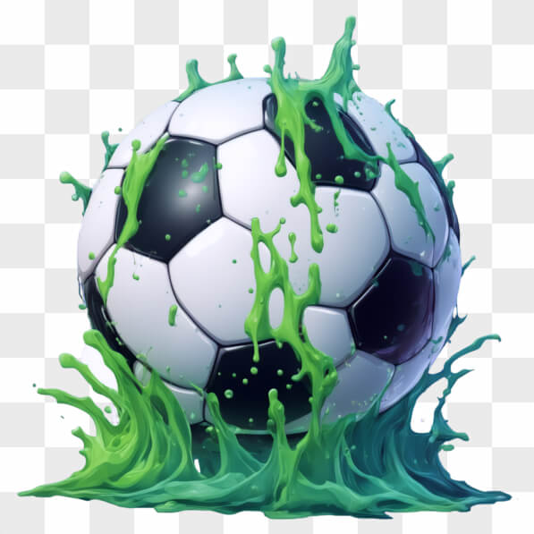 Download Whimsical Soccer Ball with Green Slime Cartoons Online ...