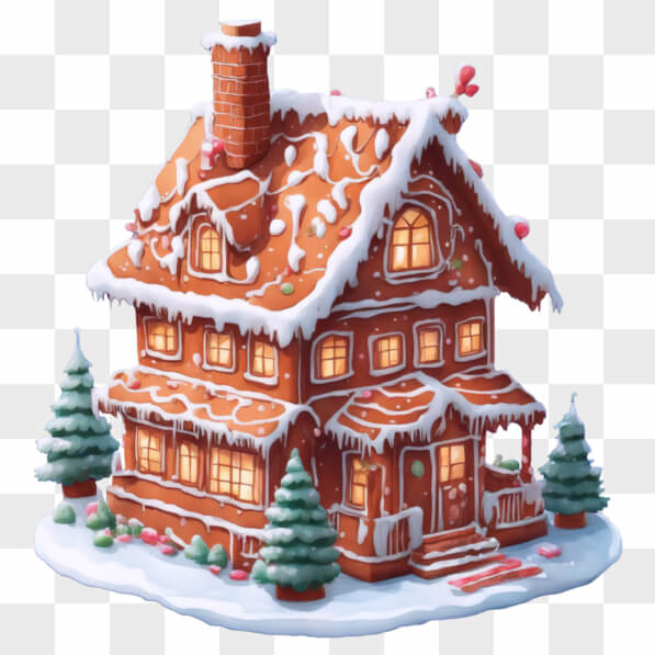 Download Whimsical Gingerbread House in Winter Wonderland Cartoons ...