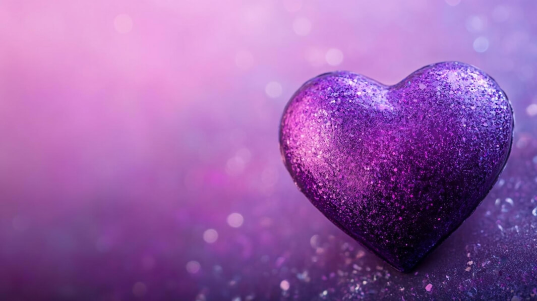 Descarga Corazón púrpura brillante en fondo difuminado Fondos En Línea ...