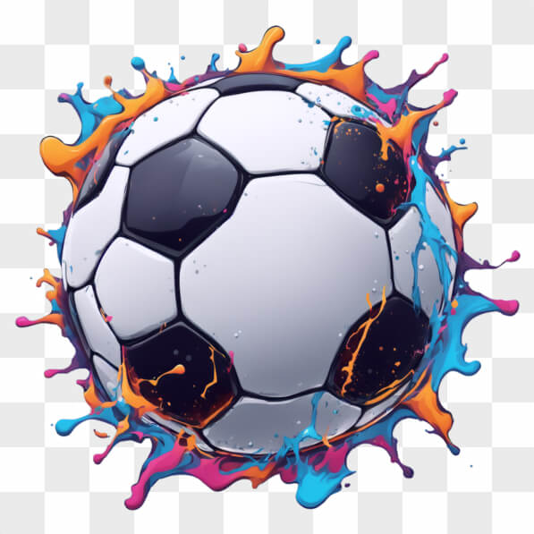 Download Dynamic Soccer Ball with Colorful Splash Cartoons Online ...