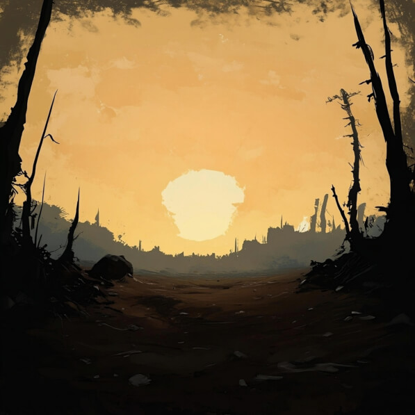 Download Desolate Landscape at Sunset Backgrounds Online - Creative Fabrica