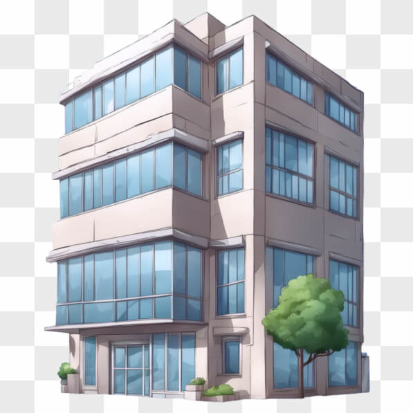 Download Modern Office Building with Glass Windows Cartoons Online ...