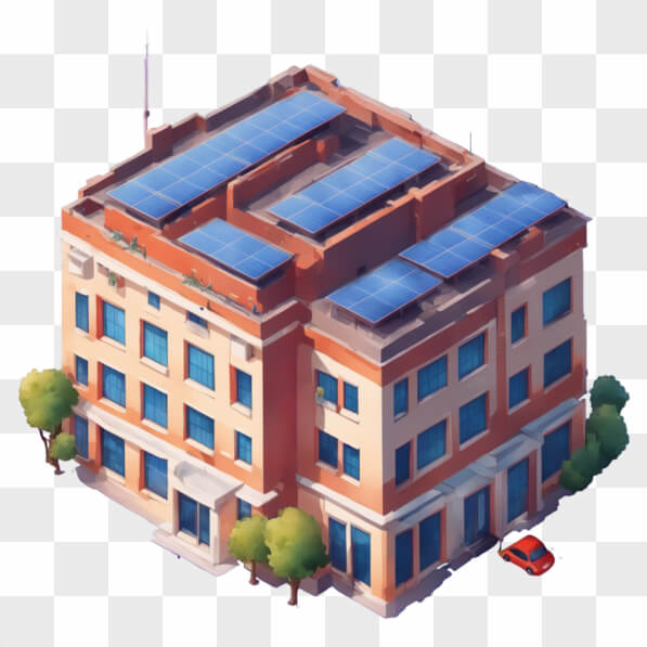 Download Modern Building with Solar Panels Cartoons Online - Creative ...