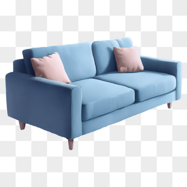 Download Modern Blue Sofa with Pink Cushions Cartoons Online - Creative ...