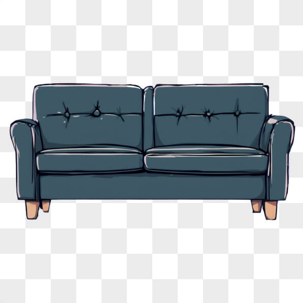 Download Modern Two-Seater Couch Cartoons Online - Creative Fabrica
