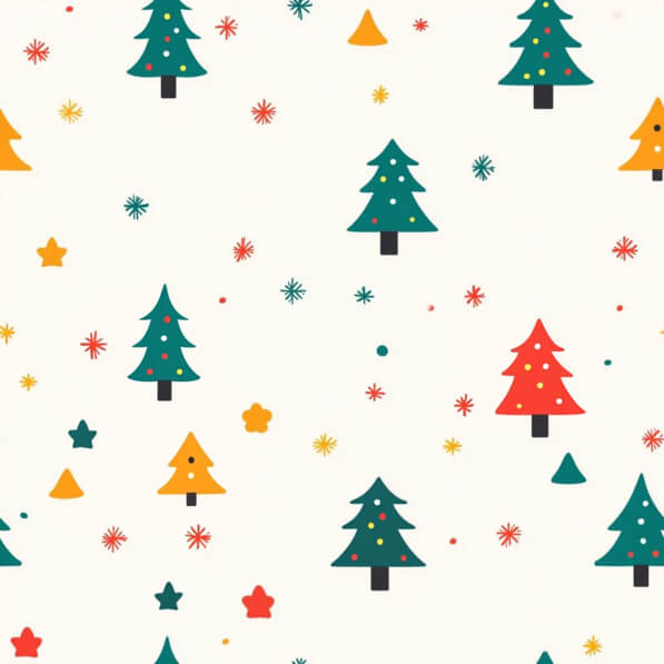 Download Colorful Christmas Pattern with Trees and Decorations Patterns ...