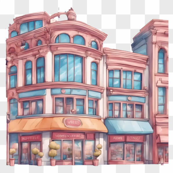 Download Charming Building Facade with Shops Cartoons Online - Creative ...