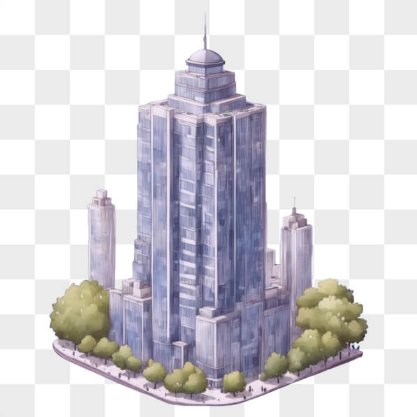 Download Modern Skyscraper with Glass Facade and Dome Cartoons Online ...