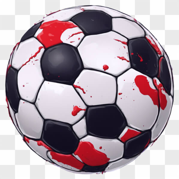 Download Soccer Ball with Red Paint Splatter Cartoons Online - Creative ...