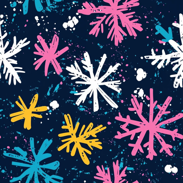Download Colorful Snowflake Pattern on Dark Background Patterns Online ...