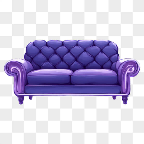 Download Elegant Purple Tufted Sofa Cartoons Online - Creative Fabrica
