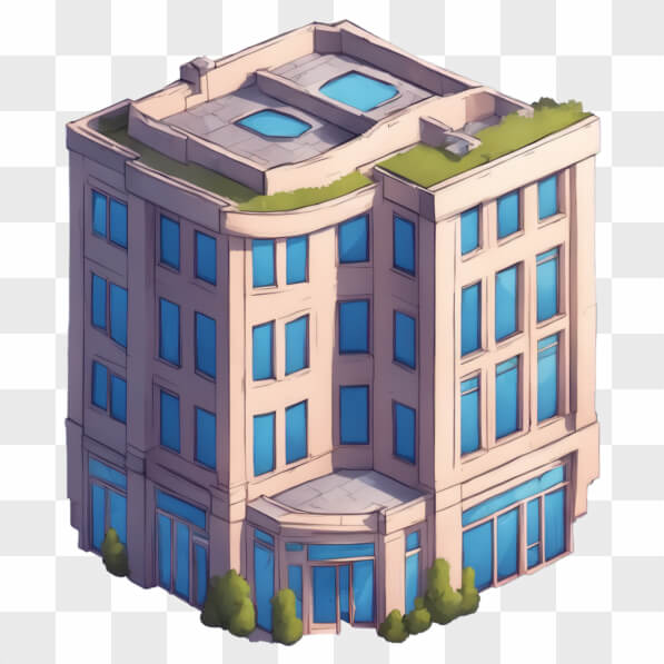Download Modern Multi-Story Building with Rooftop Pools Cartoons Online ...