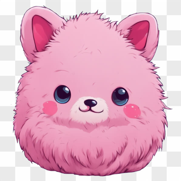 Download Cute Pink Fluffy Creature Cartoons Online - Creative Fabrica