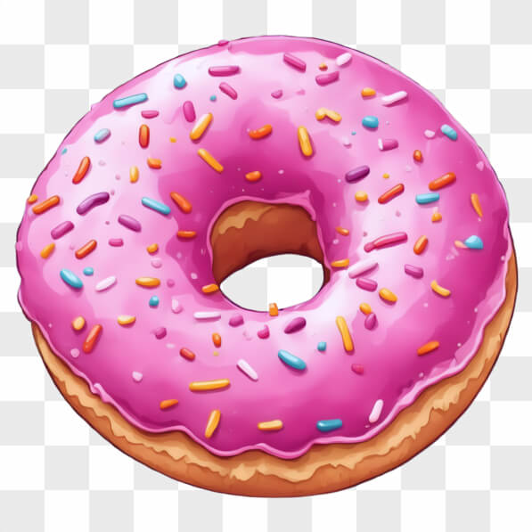 Descarga Dona colorida con glaseado rosa y chispas Cartoons En Línea ...