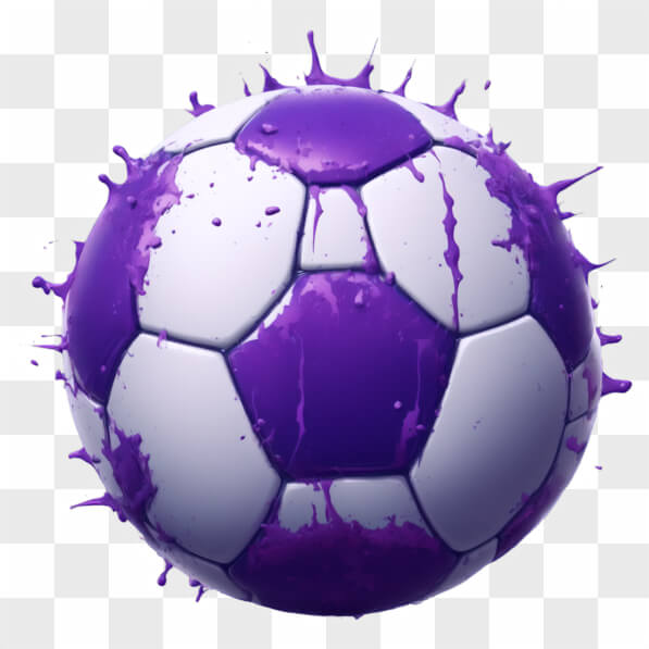 Download Vibrant Purple Soccer Ball with Paint Splash Cartoons Online ...