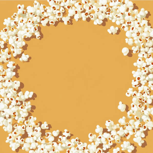 Download Popcorn Border on Orange Background Backgrounds Online ...