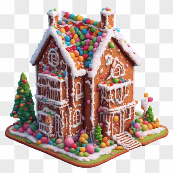 Download Colorful Gingerbread House with Candies Cartoons Online ...