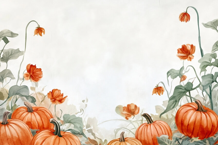 Download Autumn Pumpkins and Flowers Backgrounds Online - Creative Fabrica