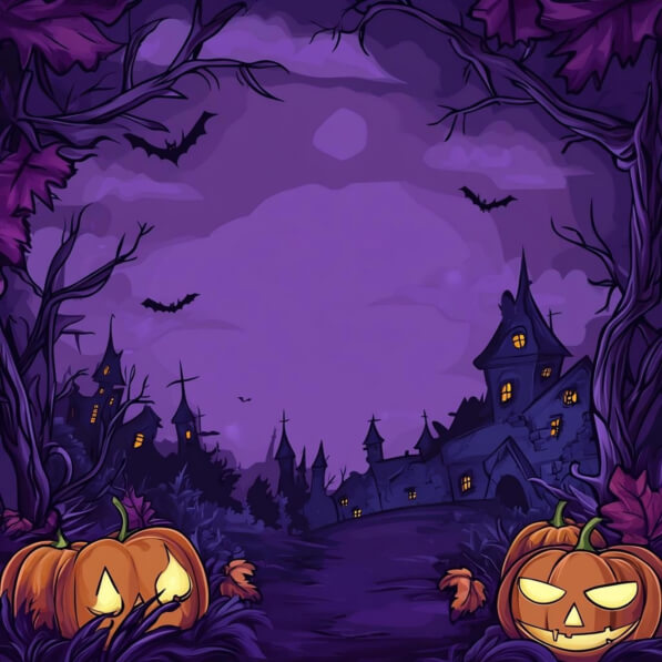 Download Spooky Halloween Scene with Pumpkins and Castle Backgrounds ...