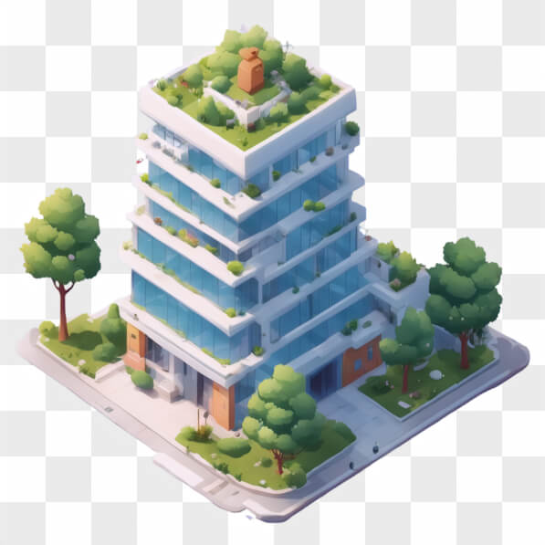 Download Modern Eco-Friendly Building with Green Rooftop Cartoons ...