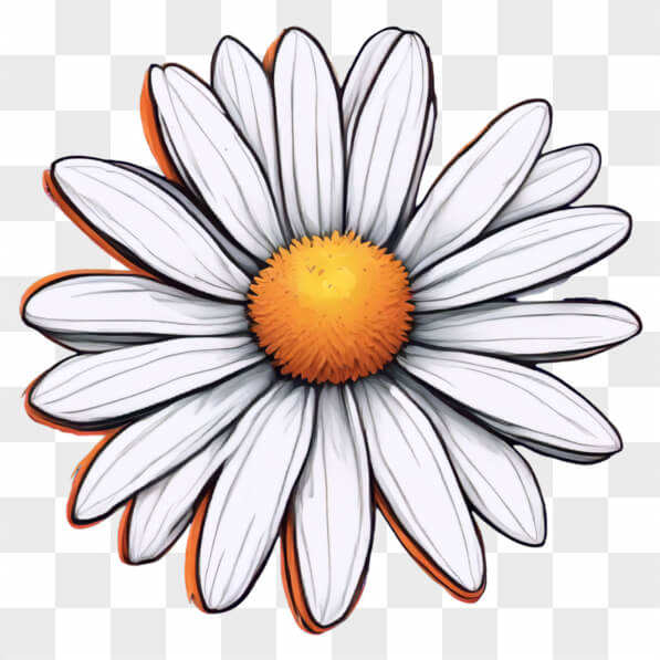 Download Illustrated Daisy Flower on Black Background Cartoons Online ...