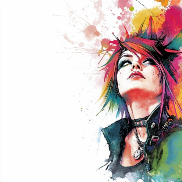 Download Colorful Punk Character with Artistic Background Backgrounds ...