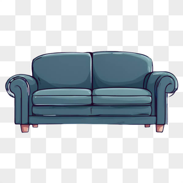 Download Stylish Two-Seater Couch Cartoons Online - Creative Fabrica