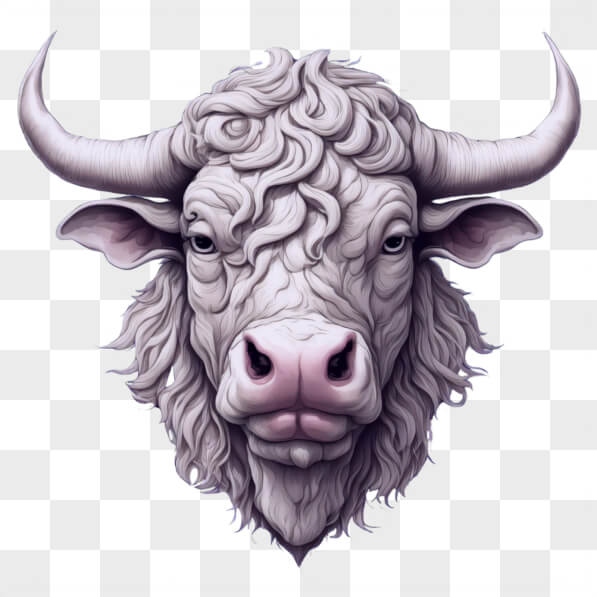 Descarga Ilustración de un toro blanco con pelo rizado Cartoons En ...