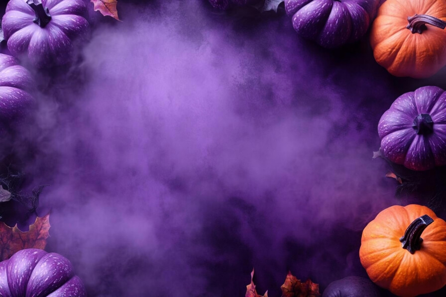 Download Halloween Pumpkins in Purple Background Backgrounds Online ...