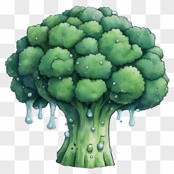 Download Cartoon Broccoli with Water Droplets Cartoons Online ...