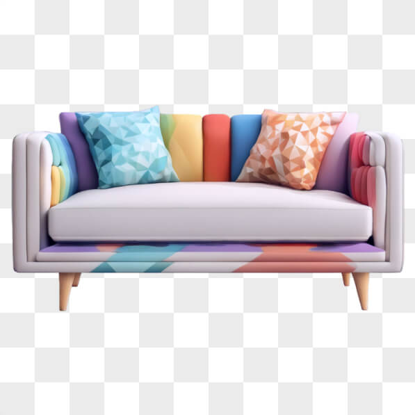 Scarica Divano geometrico colorato in un design moderno Cartoni animati ...