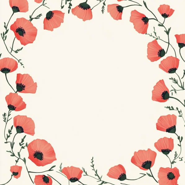 Download Illustration of Poppy Flowers Border Backgrounds Online ...
