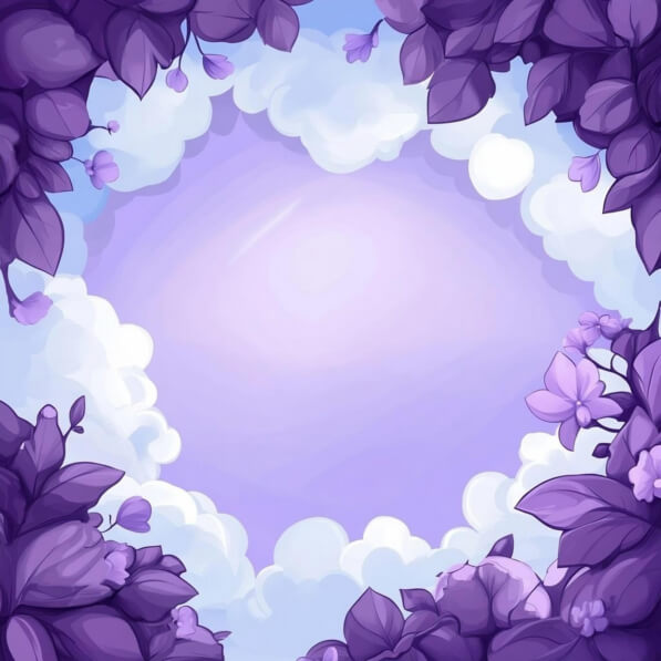 Download Whimsical Purple Background with Leaves and Clouds Backgrounds ...