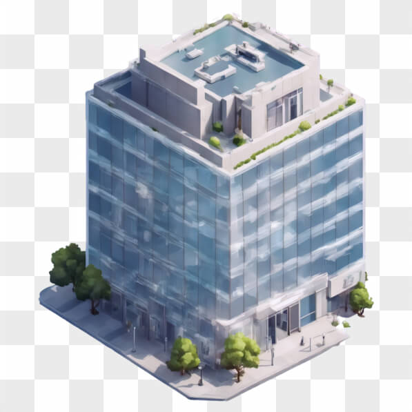 Download Modern Office Building with Rooftop Pool Cartoons Online ...
