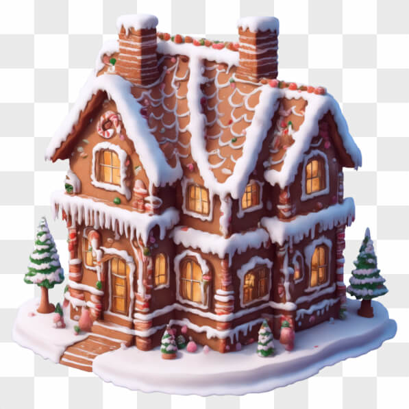 Download Gingerbread House in Winter Setting Cartoons Online - Creative ...