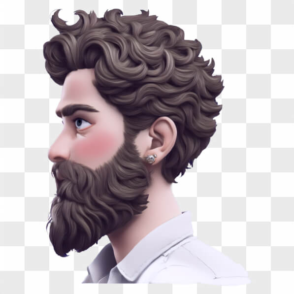 Descarga Retrato estilizado de un hombre con cabello rizado y barba Cartoons En Línea - Creative ...