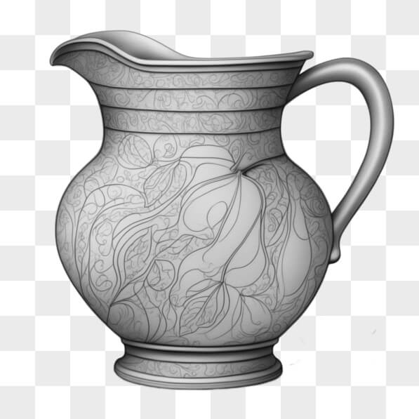 Download Intricately Designed Pitcher with Floral Patterns Sketches ...