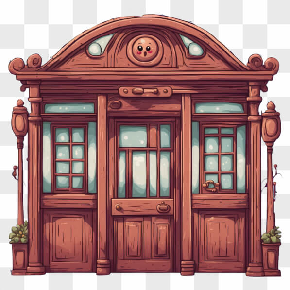 Download Whimsical Wooden Entrance Cartoons Online - Creative Fabrica