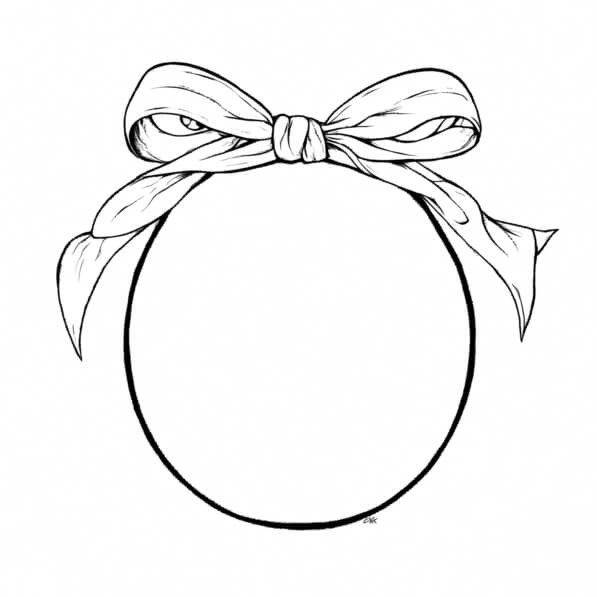 Download Decorative Oval Frame with Bow Coloring pages Online ...