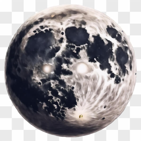 Download Stylized Moon with Craters and Golden Object Cartoons Online ...
